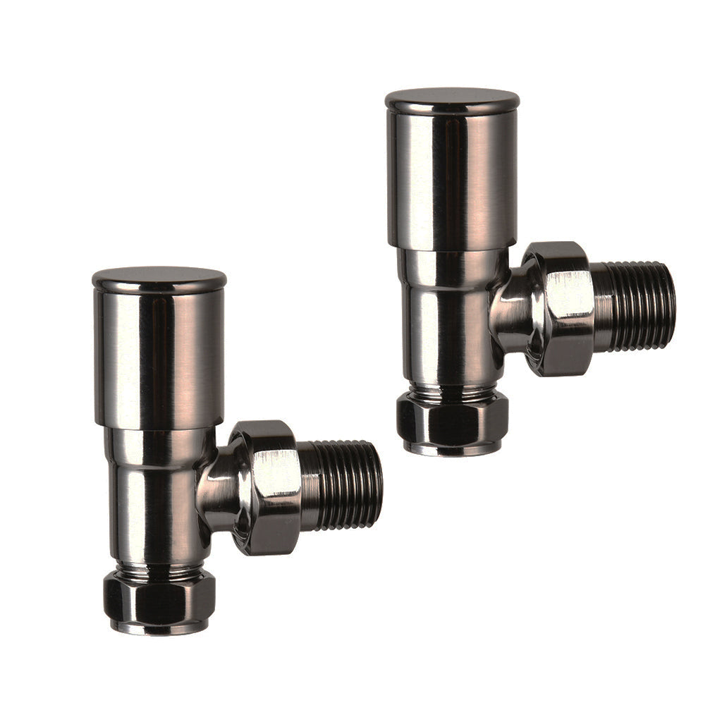 Modern Angled Decorative Radiator Valves (Pairs) Black Nickel – Heating ...